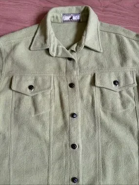 Point Zero | Tops | Point Zero X Nicole Benisti Flannel Green Wool ...